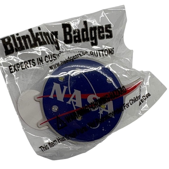 Blinking Badges | Office | Nasa Blinking Badge Pin New In Package Space ...